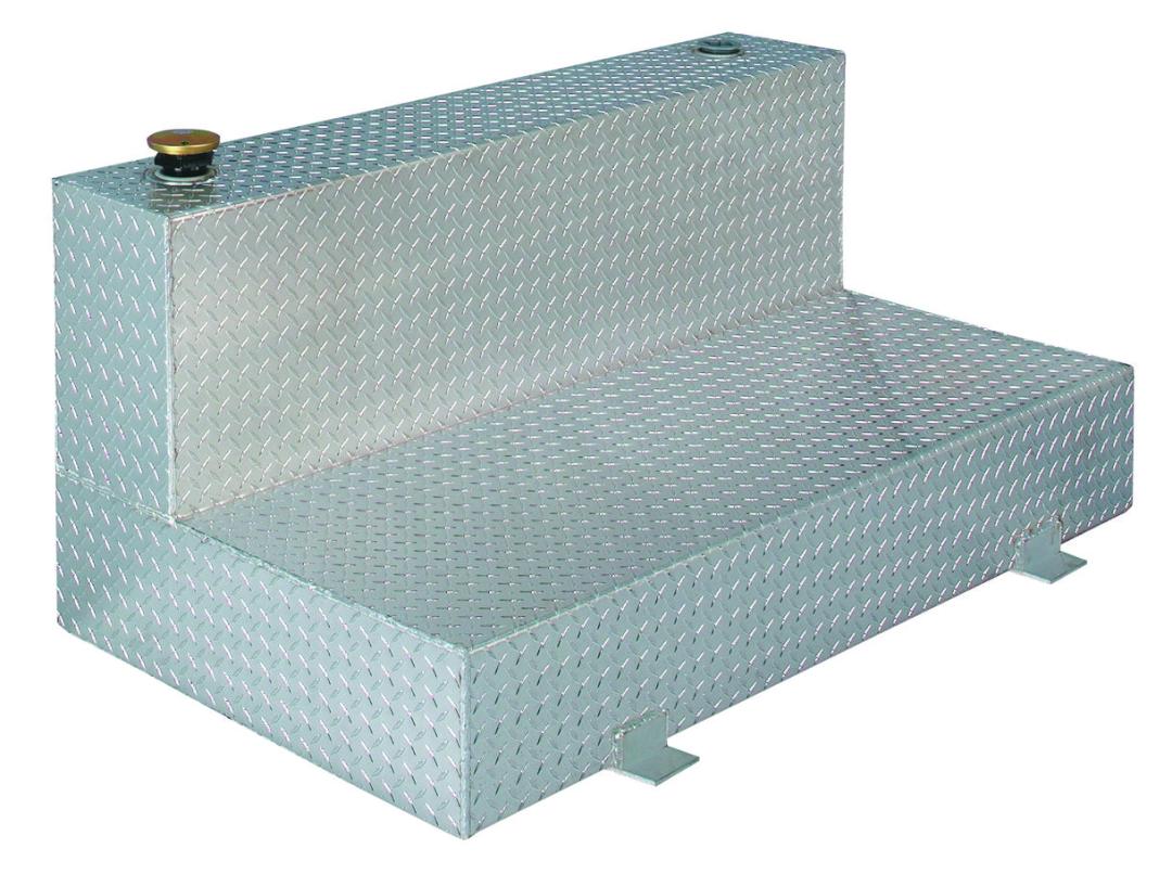 100 Gallon L-Shaped Aluminum Liquid Transfer Tank for Trucks